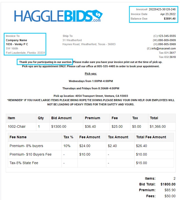 Referring to the image above: Your bidder number and auction number(s ...